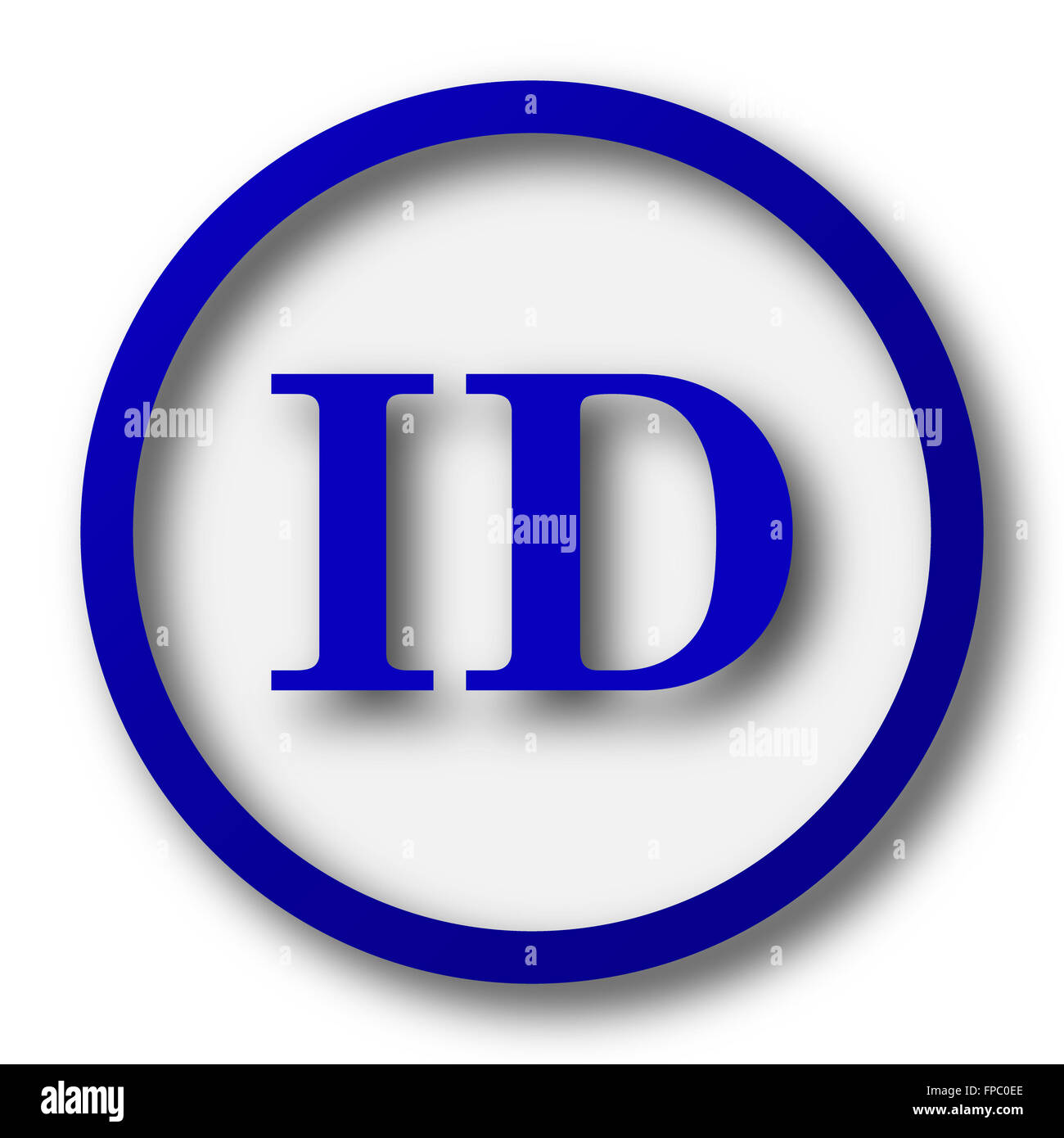 ID icon. Blue internet button on white background Stock Photo - Alamy