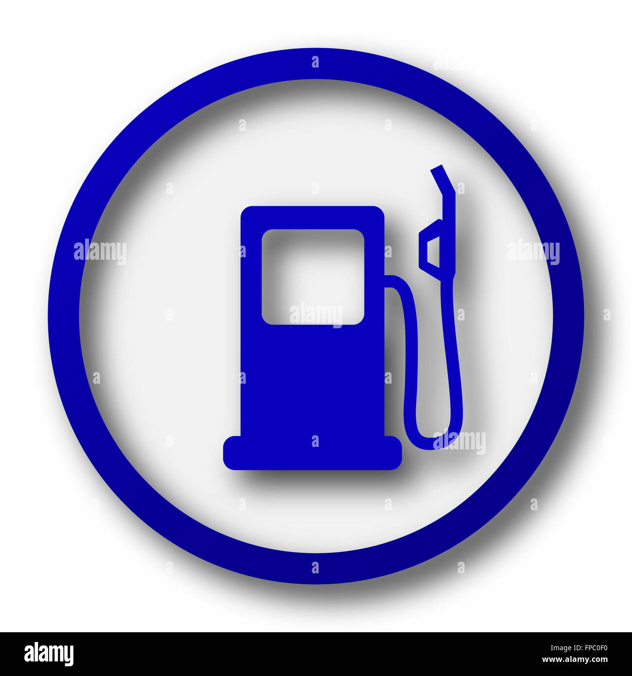 Gas pump icon. Blue internet button on white background Stock Photo - Alamy