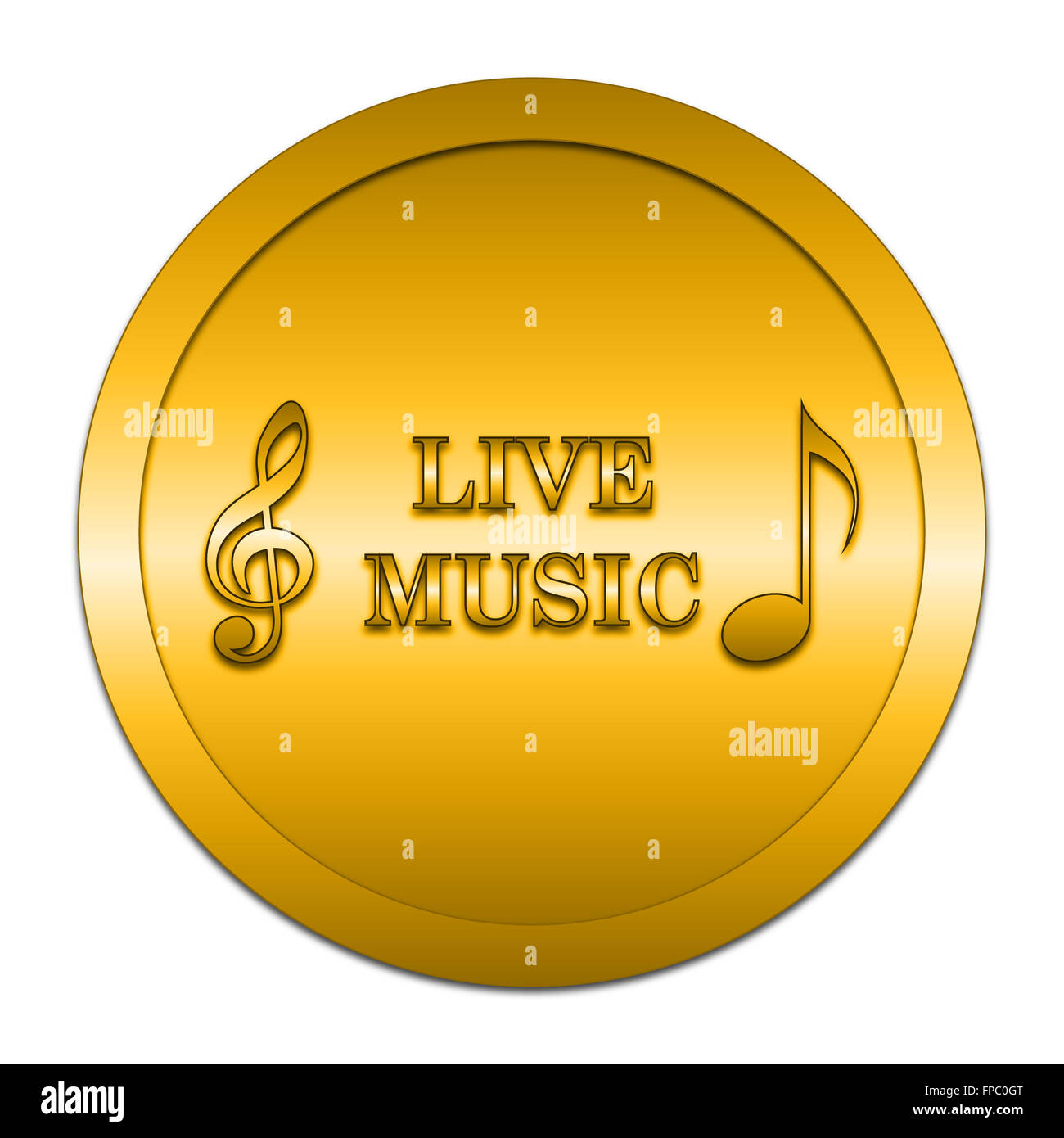 Live music icon. Internet button on white background Stock Photo - Alamy