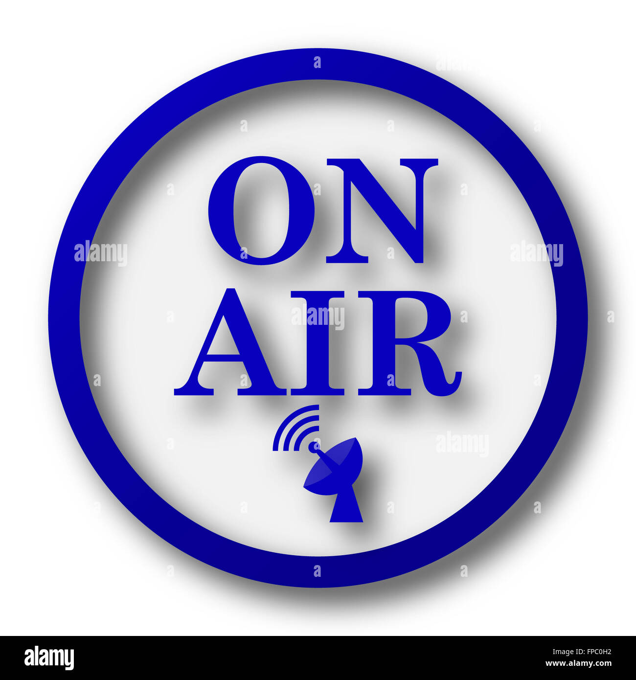 On air icon. Blue internet button on white background Stock Photo - Alamy