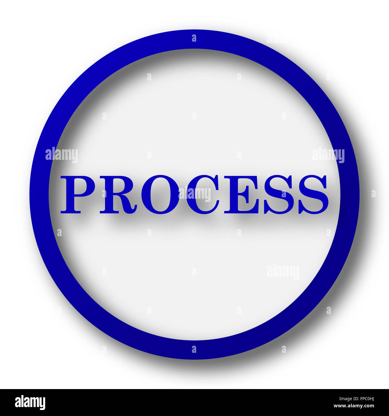 Process icon. Blue internet button on white background Stock Photo - Alamy