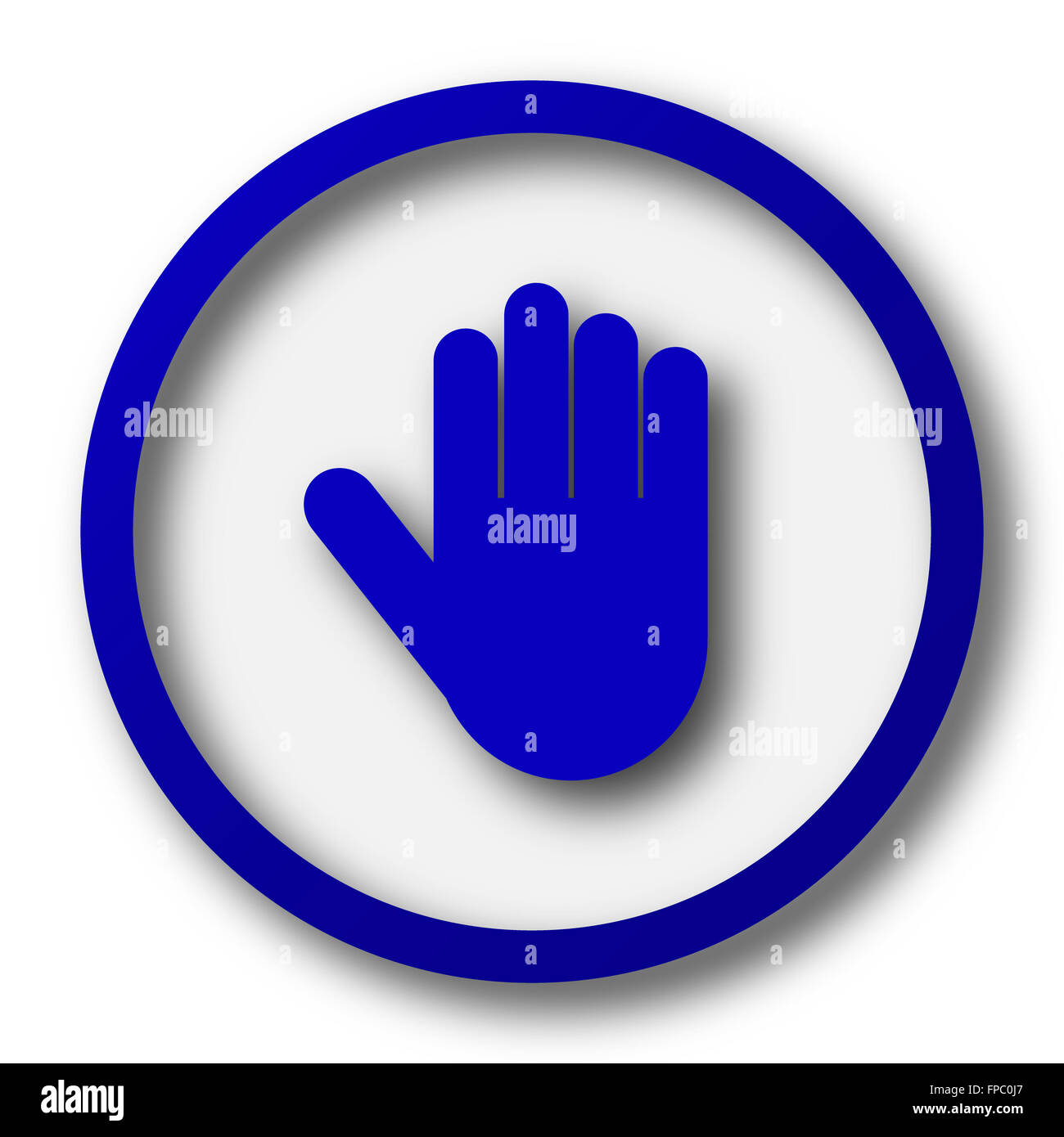 Stop icon. Blue internet button on white background Stock Photo - Alamy