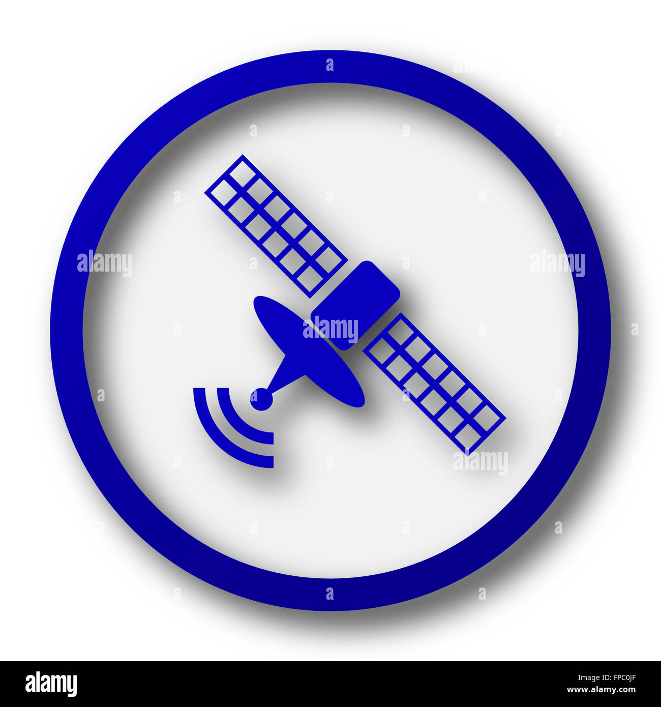 Antenna icon. Blue internet button on white background Stock Photo - Alamy