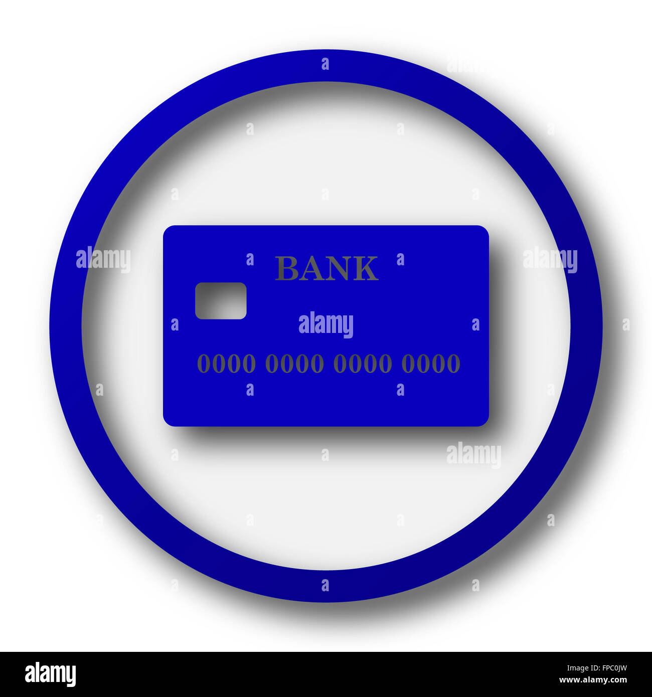 Card icon. Blue internet button on white background Stock Photo - Alamy