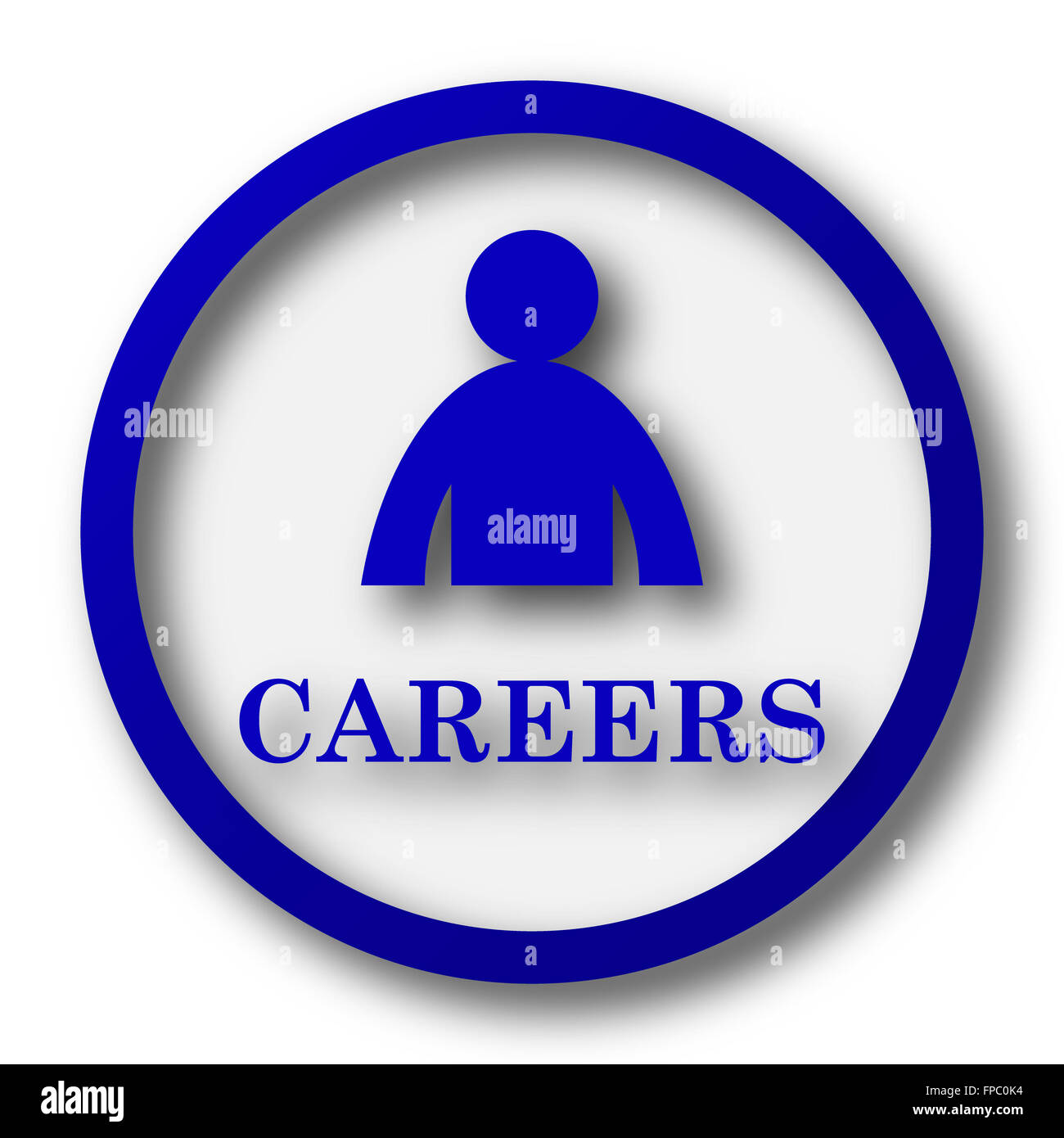 Careers icon. Blue internet button on white background Stock Photo - Alamy