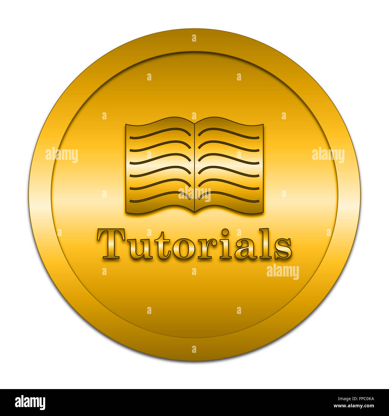 Tutorials icon. Internet button on white background Stock Photo - Alamy