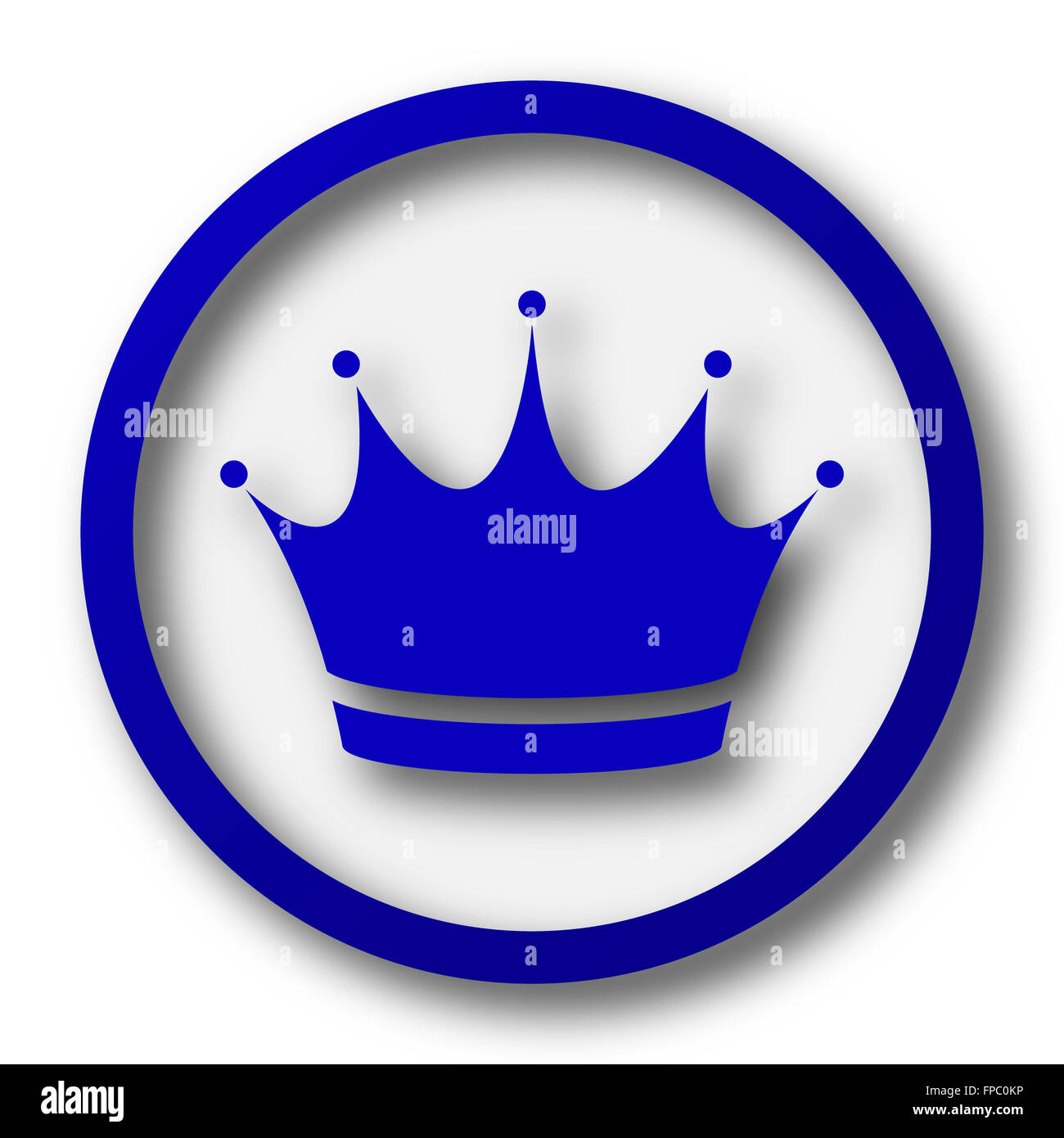 Crown icon. Blue internet button on white background Stock Photo - Alamy