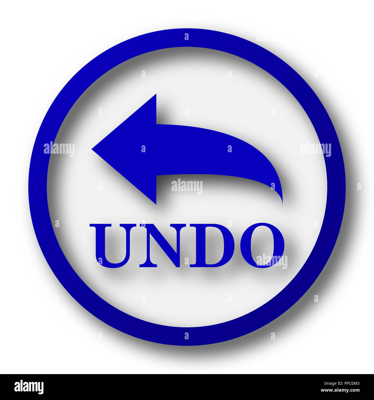 Undo icon. Blue internet button on white background Stock Photo - Alamy