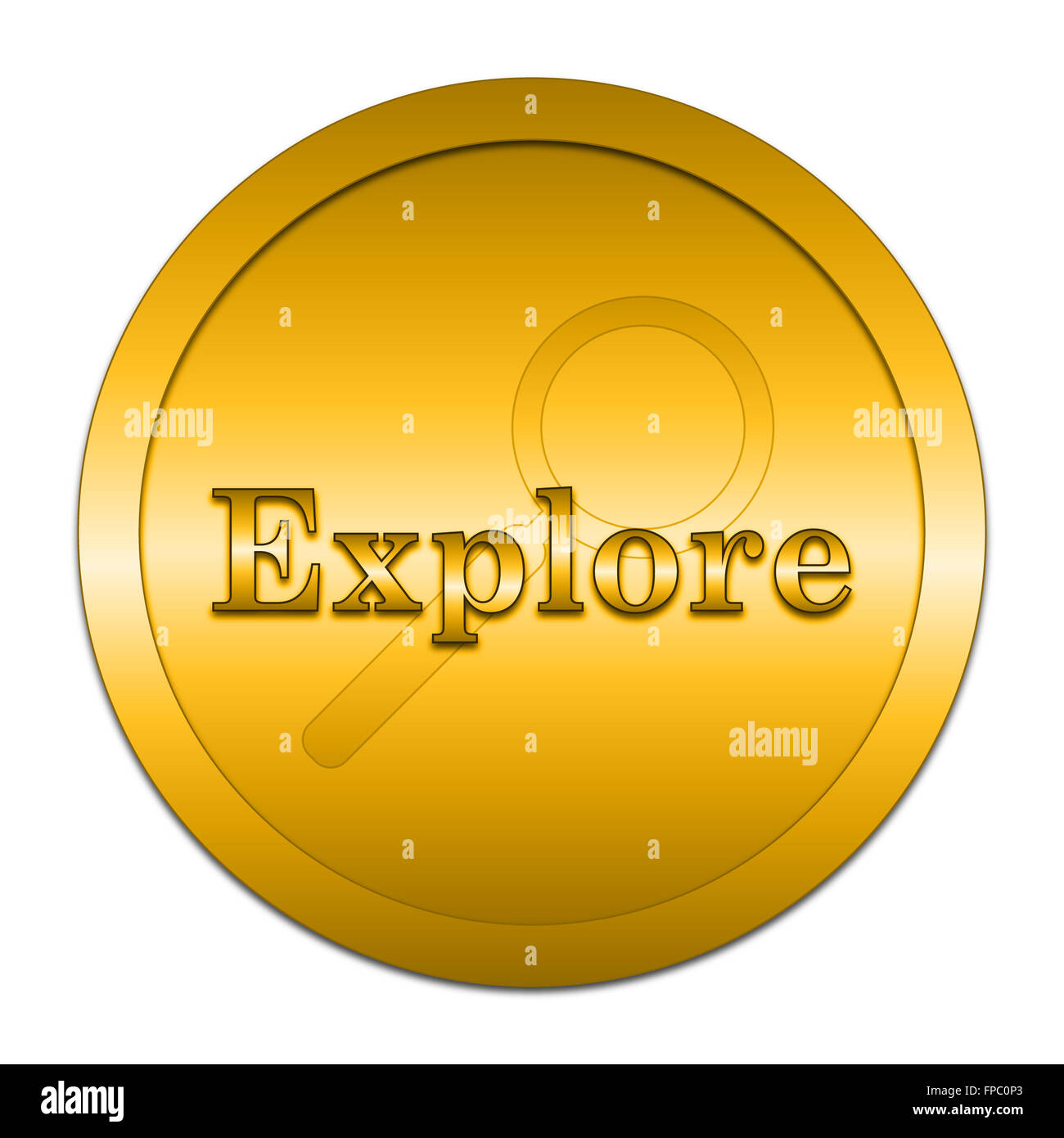 Explore icon. Internet button on white background Stock Photo - Alamy