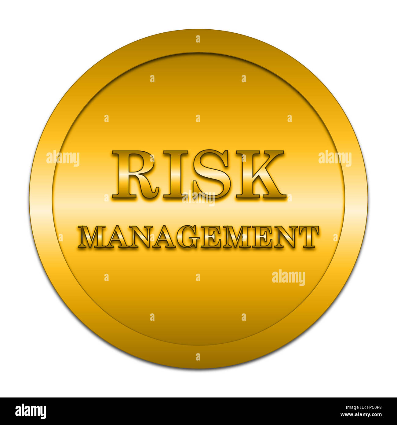 Risk management icon. Internet button on white background Stock Photo ...