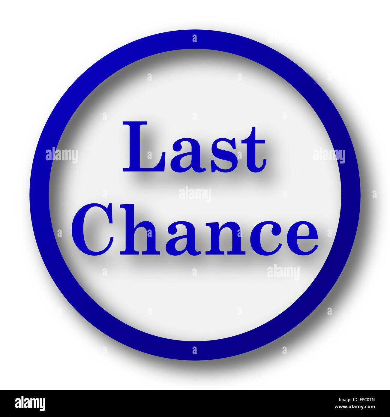 Last chance icon. Blue internet button on white background Stock Photo ...