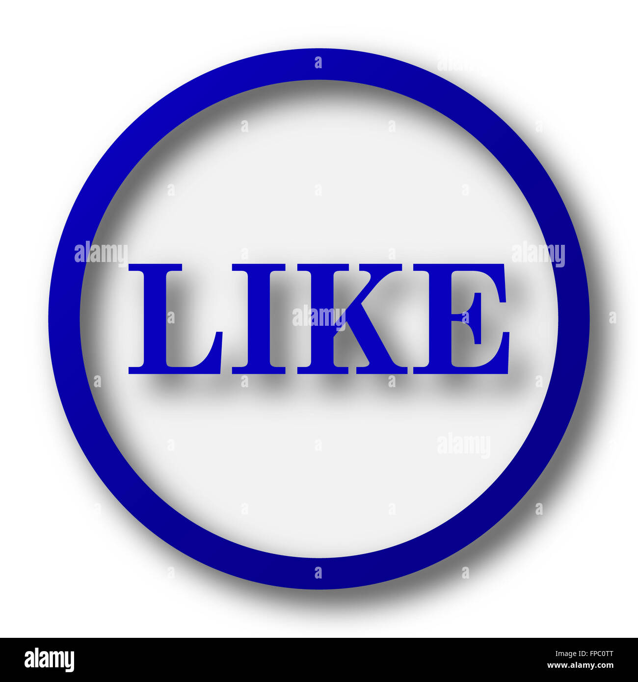 Like icon. Blue internet button on white background Stock Photo - Alamy
