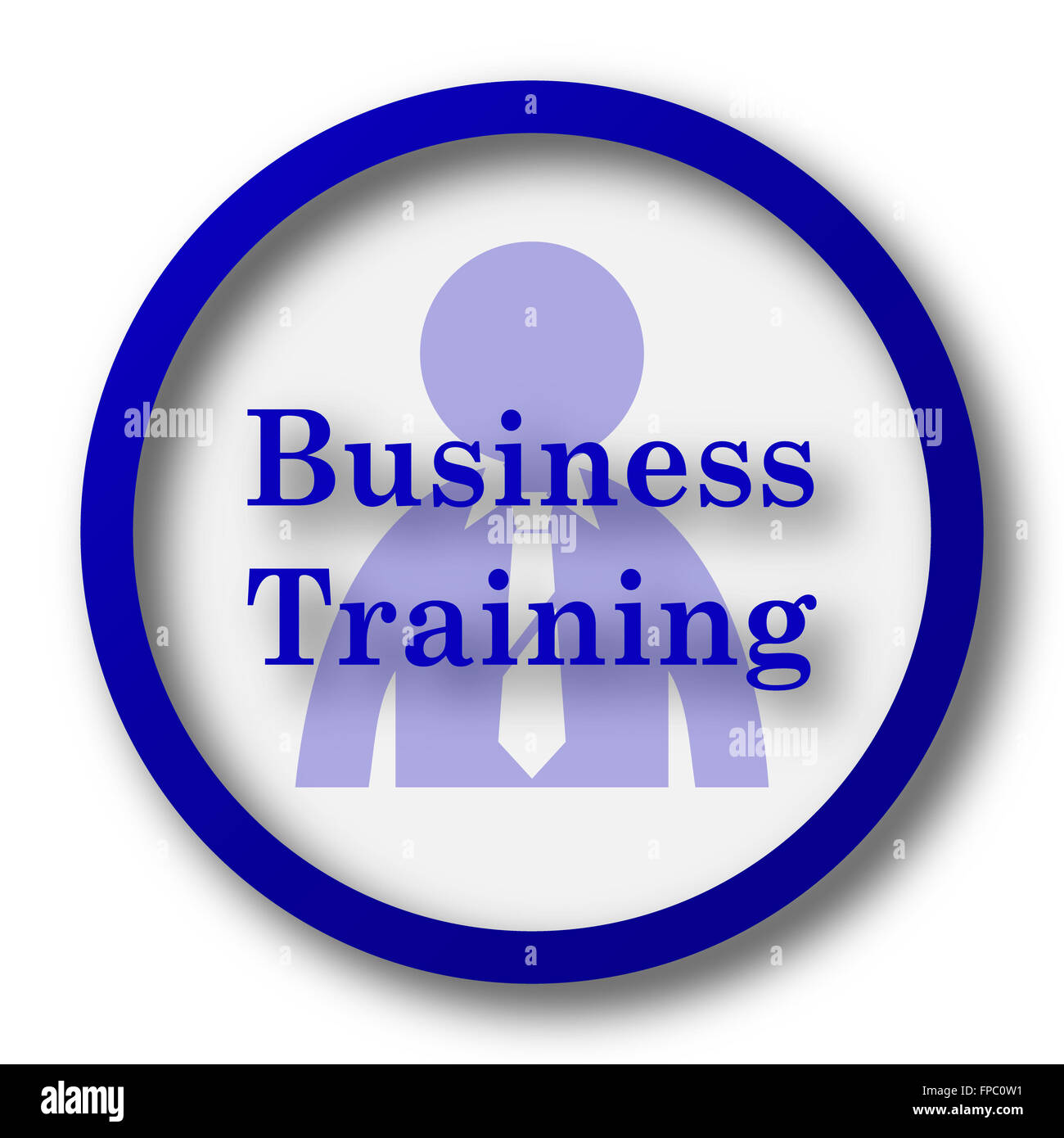 Business training icon. Blue internet button on white background Stock ...