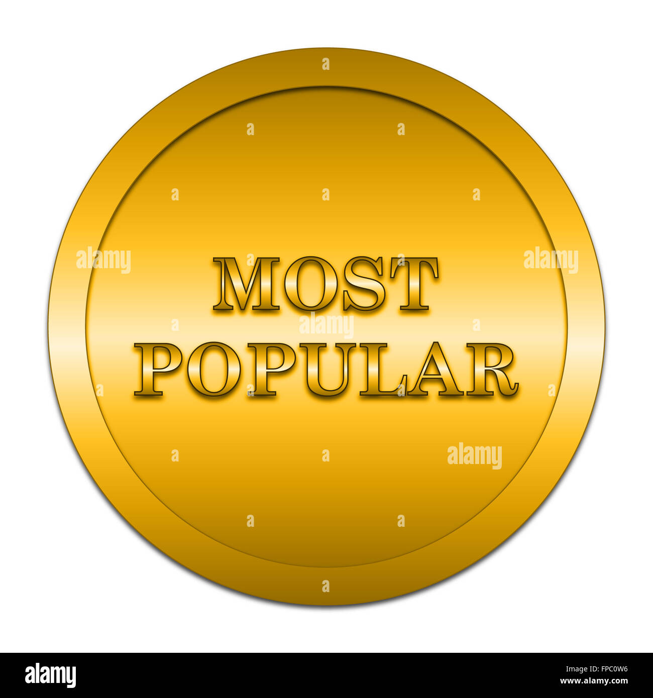 Most popular icon. Internet button on white background Stock Photo - Alamy