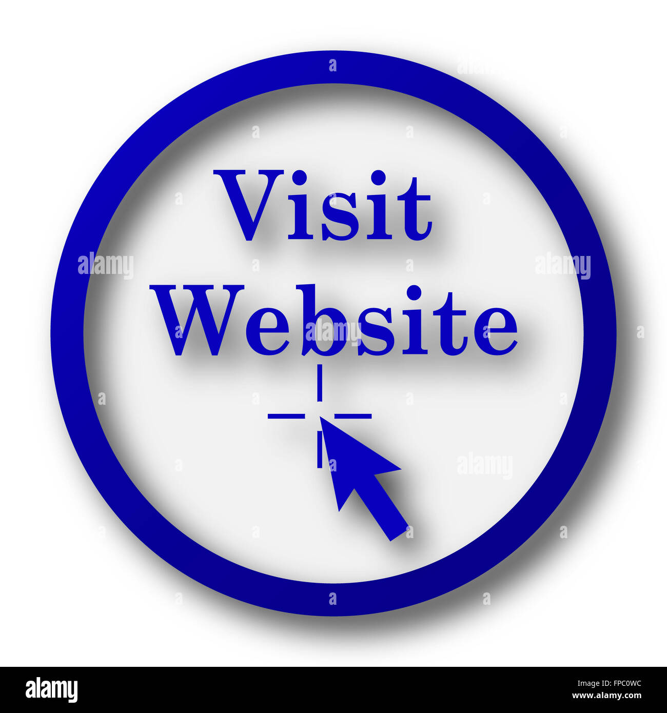 Visit website icon. Blue internet button on white background Stock ...