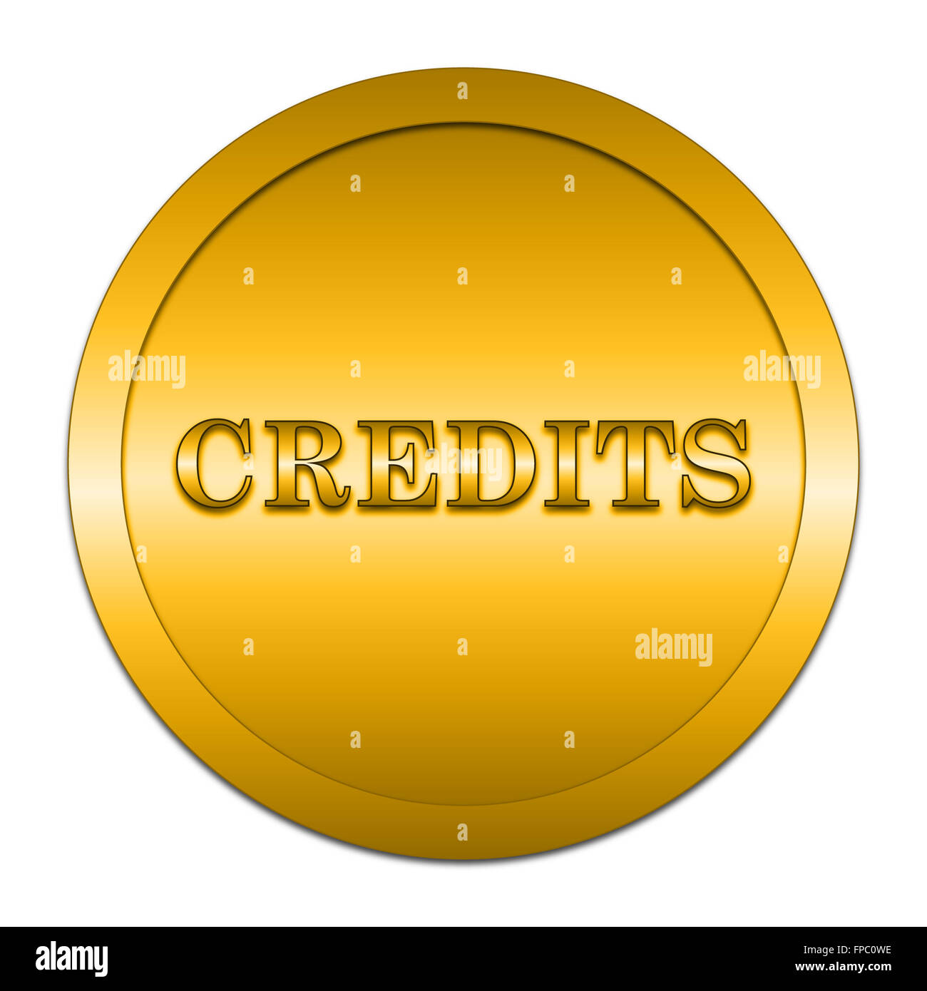 Credits icon. Internet button on white background Stock Photo - Alamy