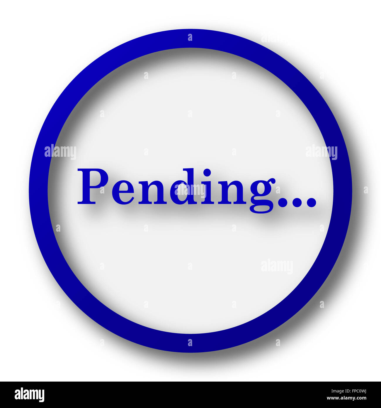 Pending icon. Blue internet button on white background Stock Photo - Alamy
