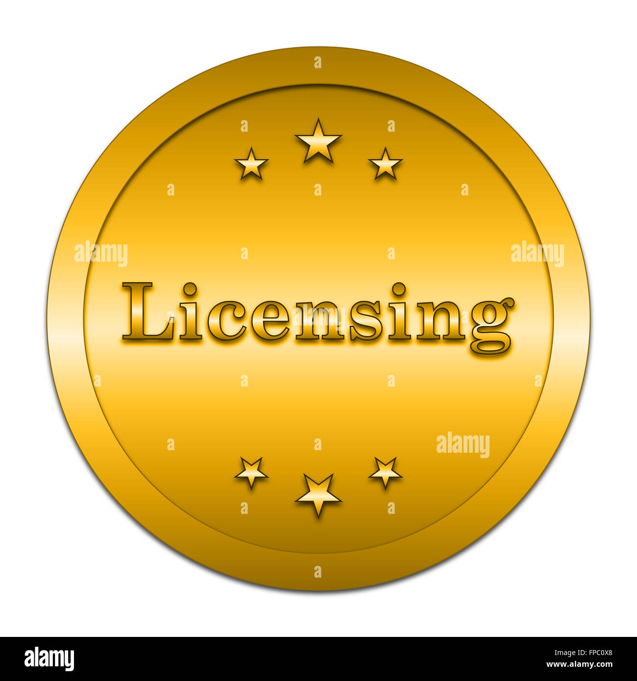 Licensing icon. Internet button on white background Stock Photo - Alamy