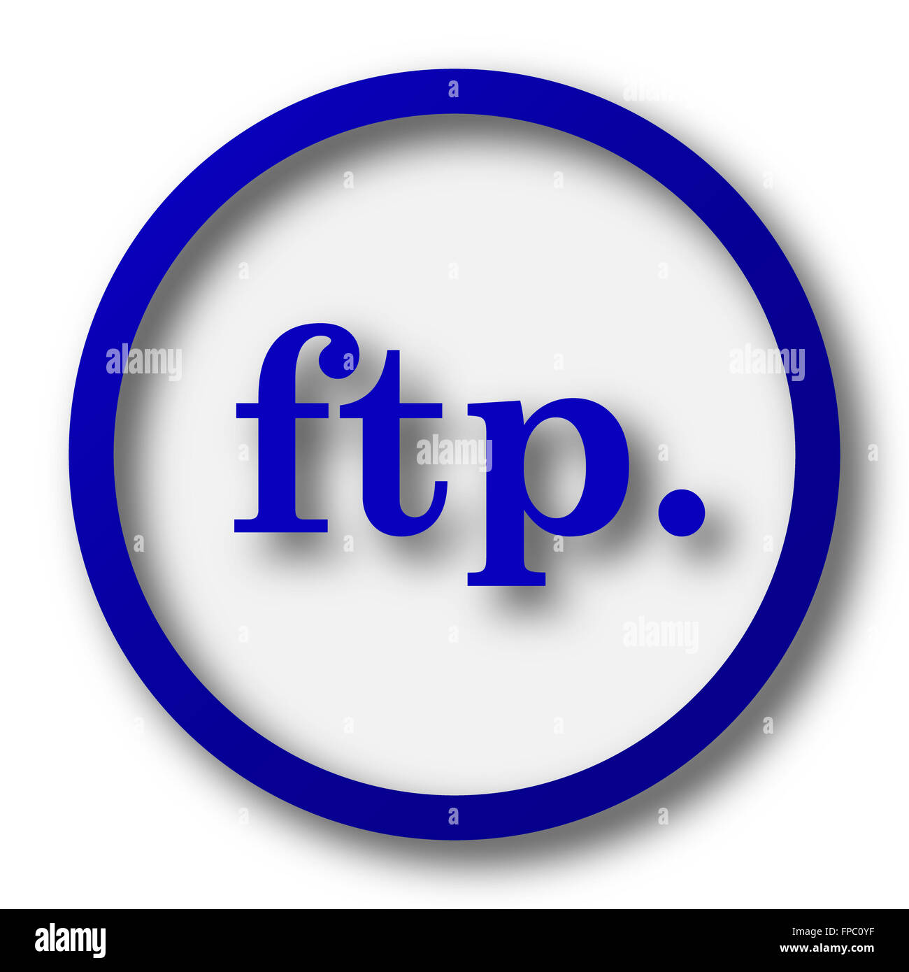 ftp. icon. Blue internet button on white background Stock Photo - Alamy