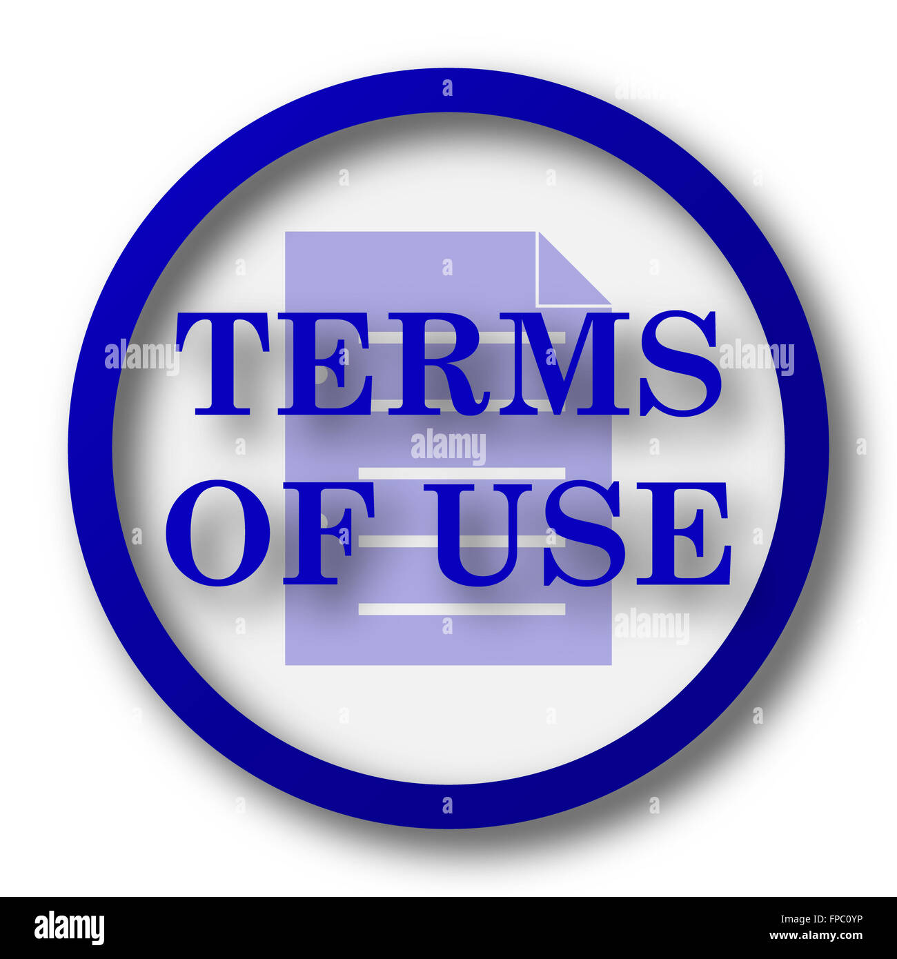 Terms of use icon. Blue internet button on white background Stock Photo ...
