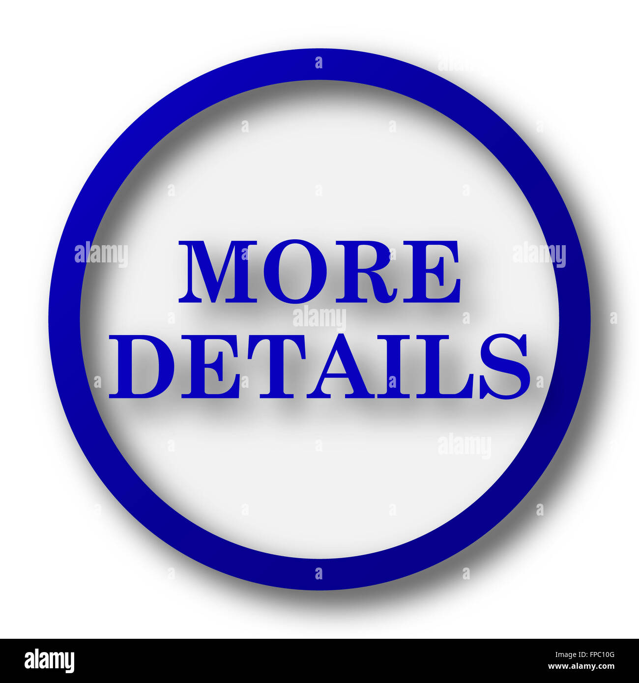More details icon. Blue internet button on white background Stock Photo ...