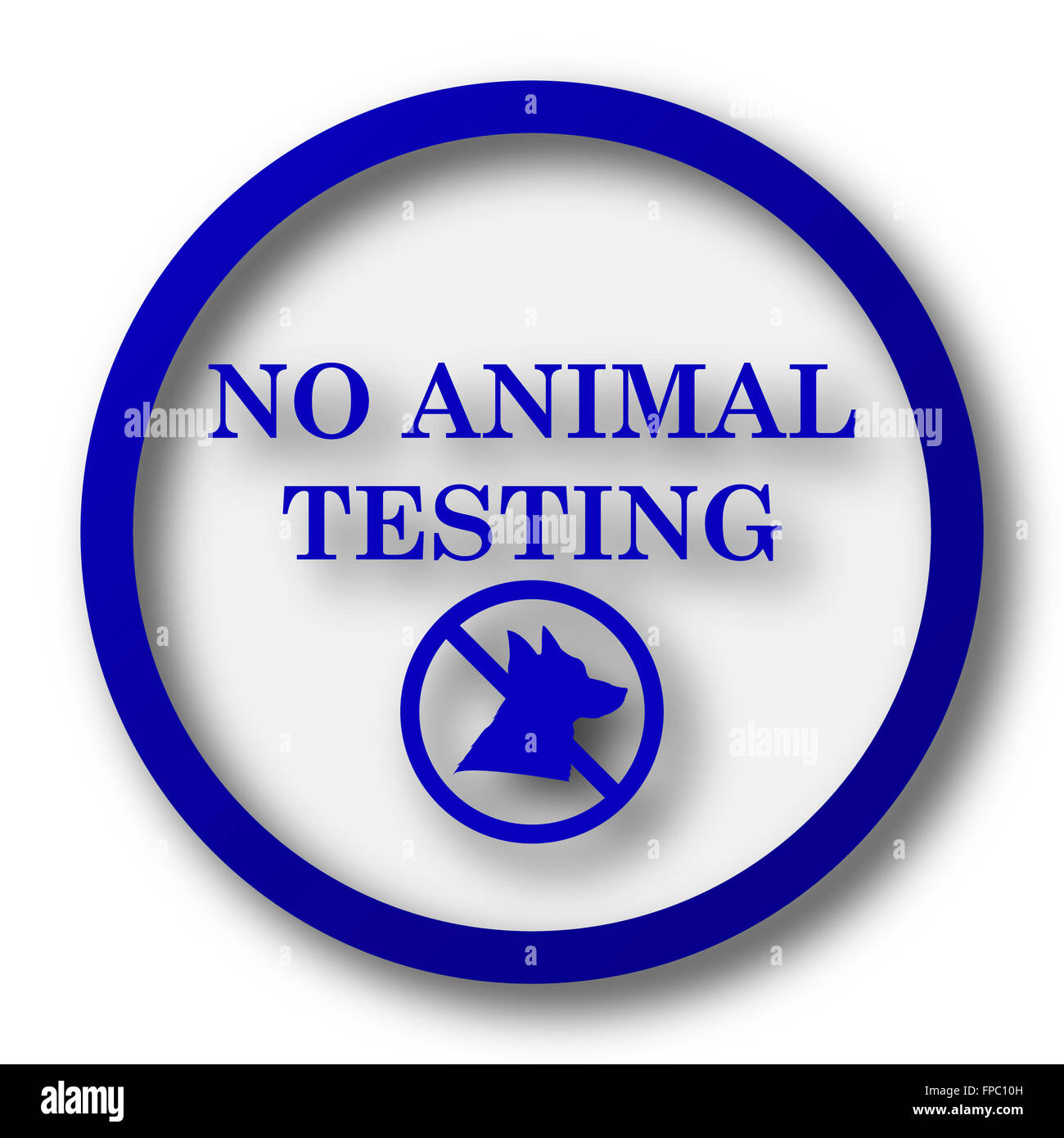 No animal testing icon. Blue internet button on white background Stock ...