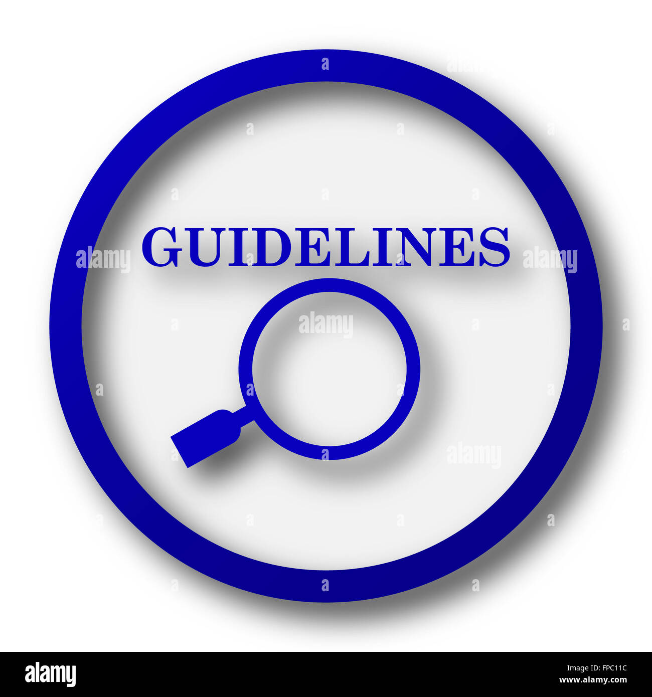 Guidelines icon. Blue internet button on white background Stock Photo ...