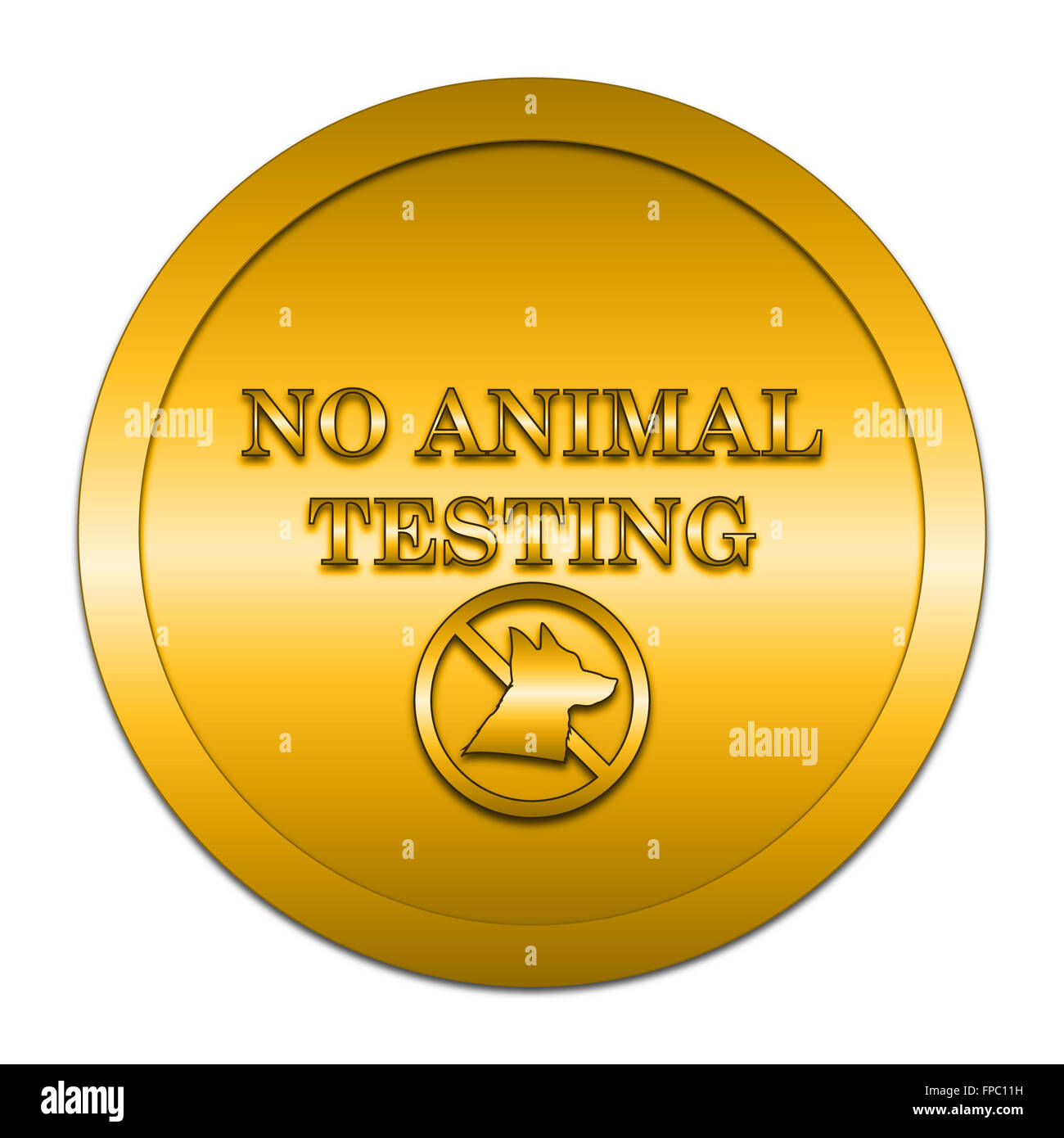 No animal testing icon. Internet button on white background Stock Photo ...