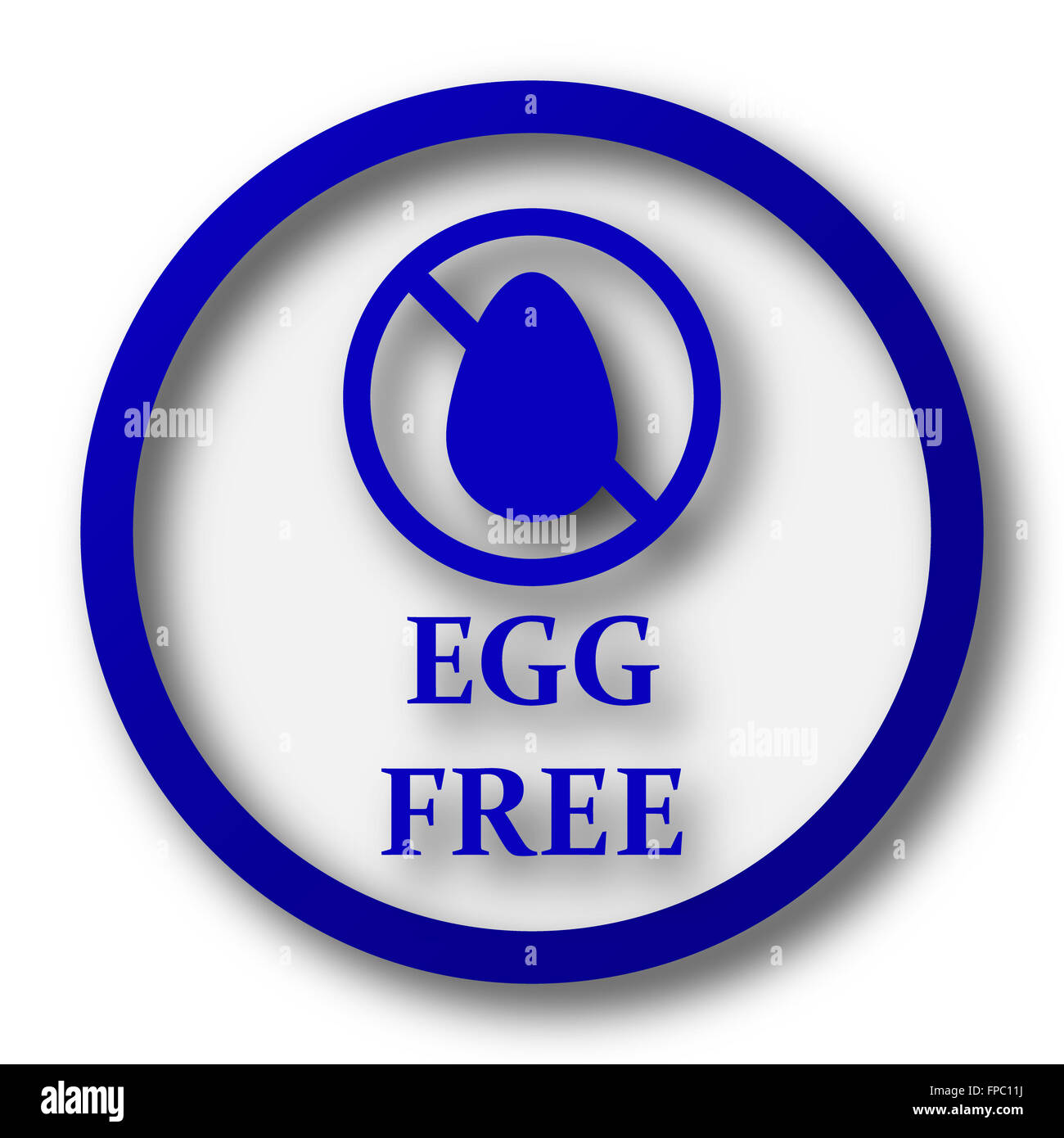Egg free icon. Blue internet button on white background Stock Photo - Alamy