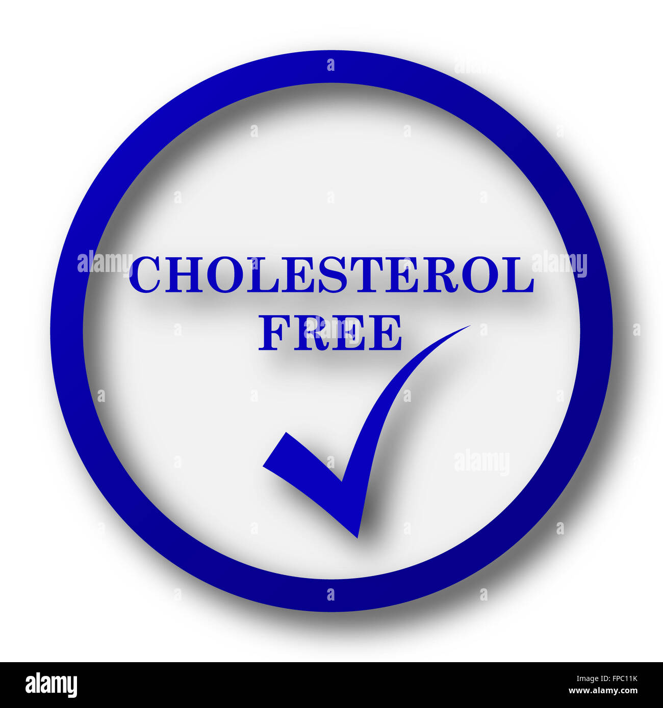 Cholesterol free icon. Blue internet button on white background Stock ...