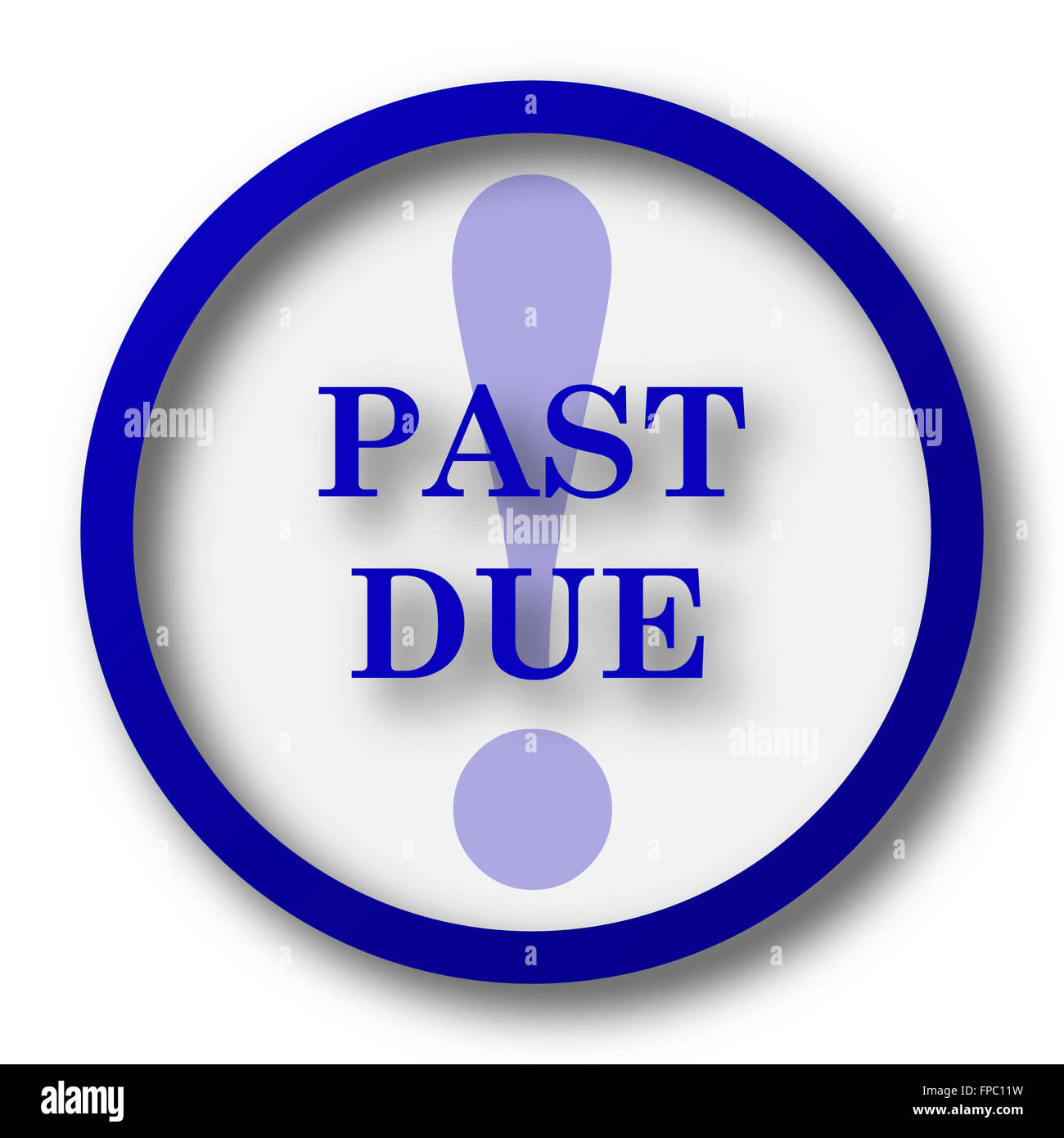 Past due icon. Blue internet button on white background Stock Photo - Alamy
