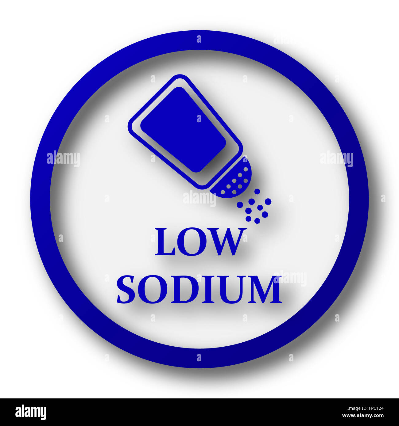 Low sodium icon. Blue internet button on white background Stock Photo ...