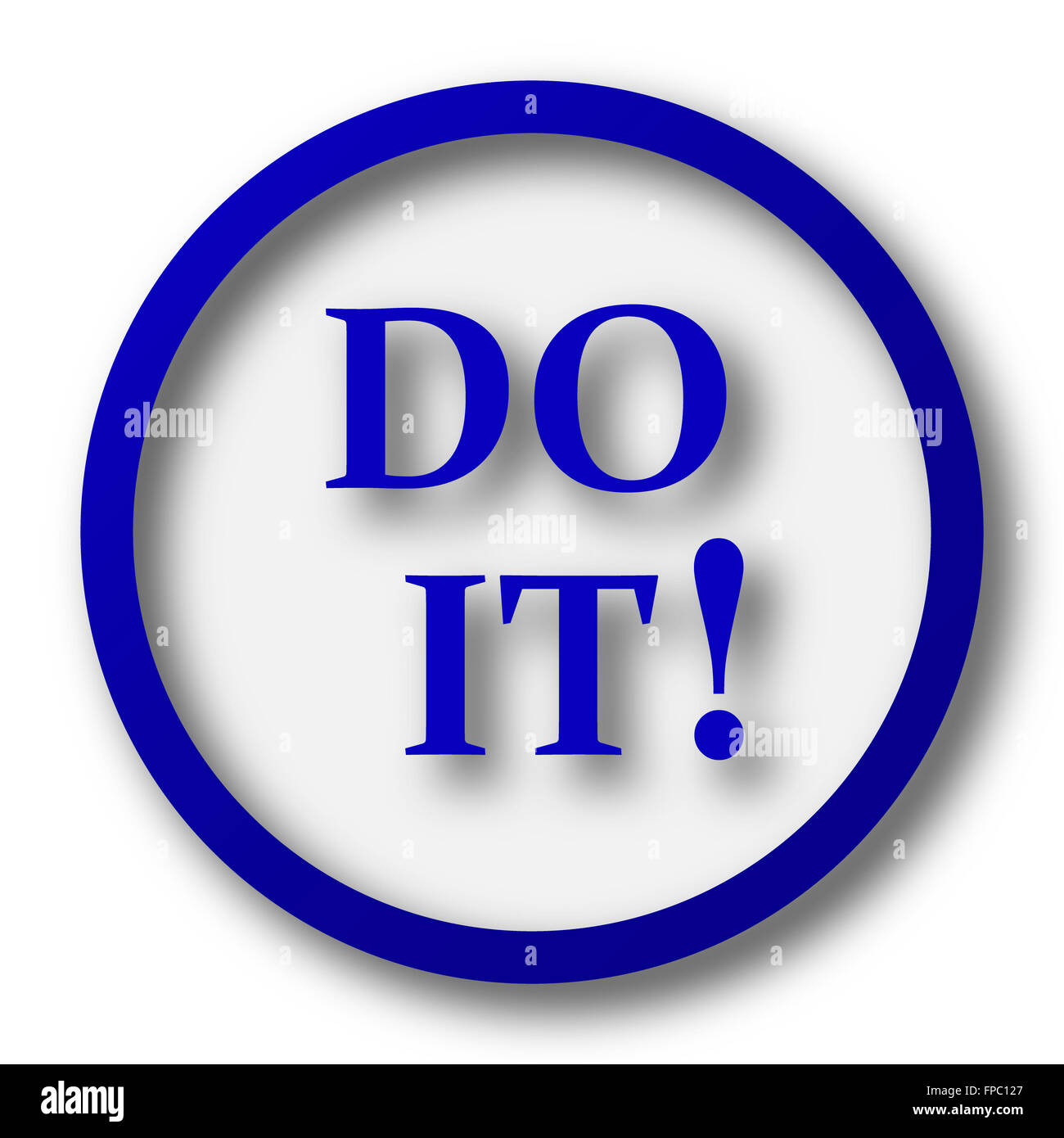 Do it icon. Blue internet button on white background Stock Photo - Alamy