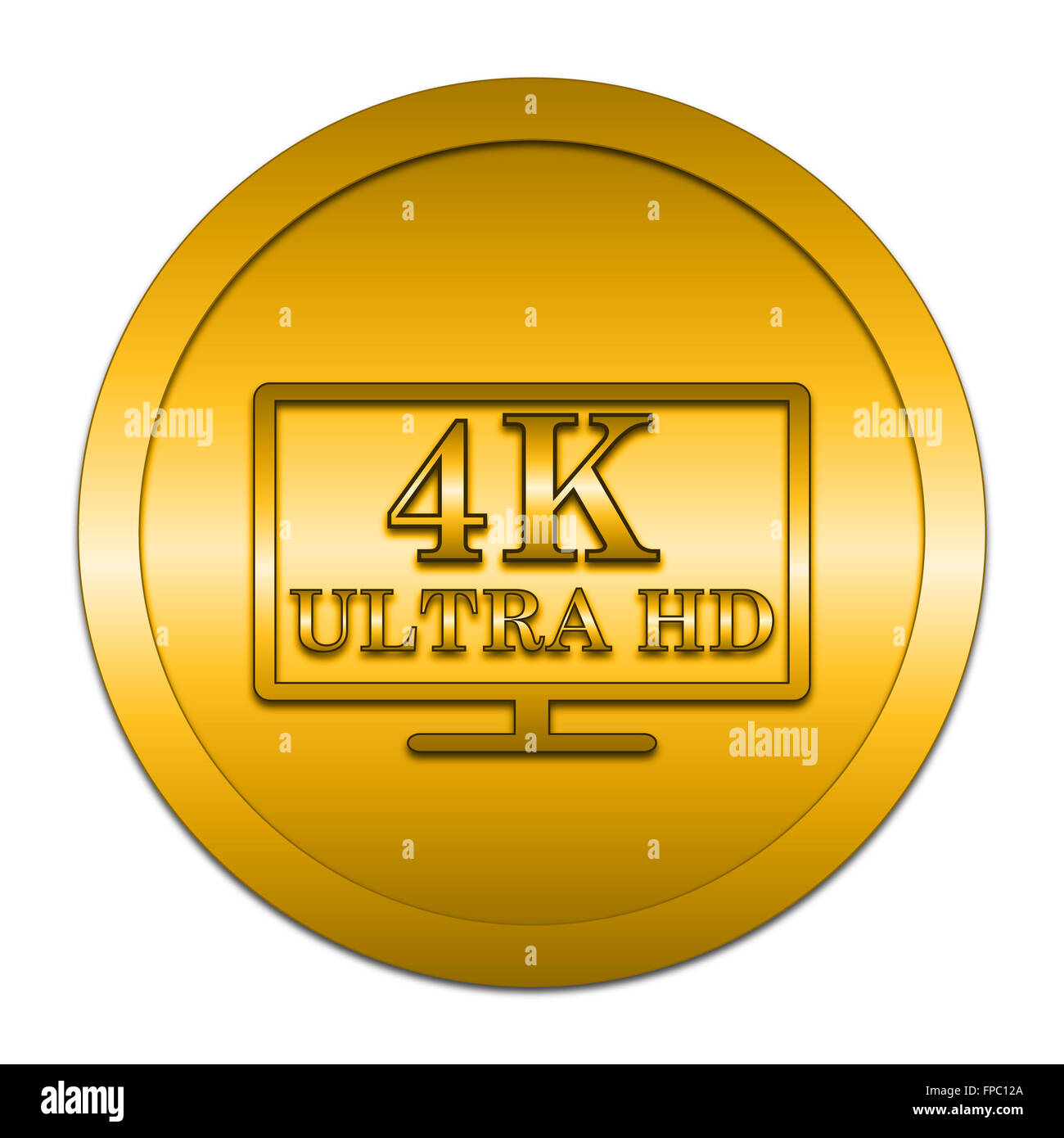 4K ultra HD icon. Internet button on white background Stock Photo - Alamy
