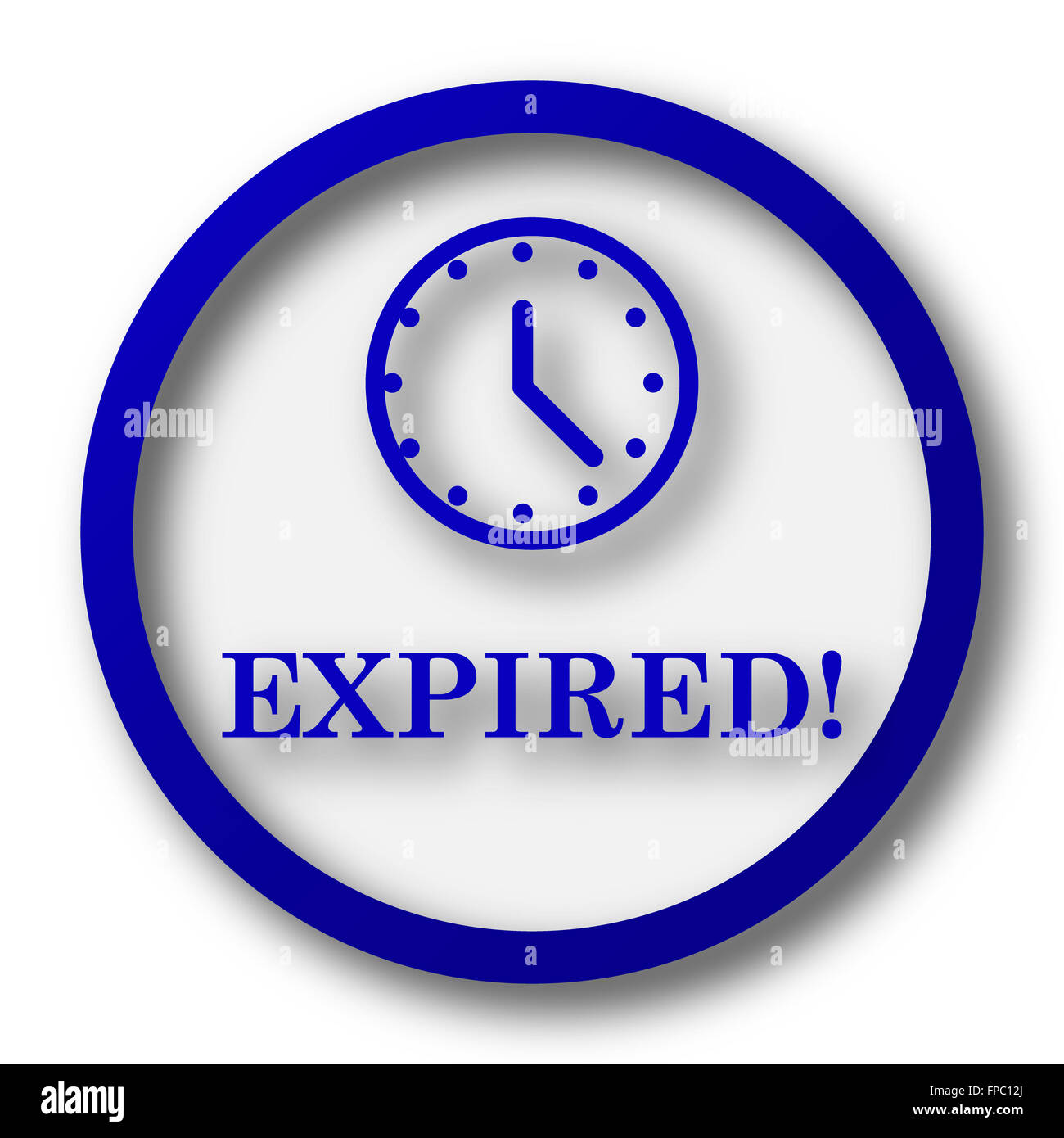 Expired icon. Blue internet button on white background Stock Photo - Alamy