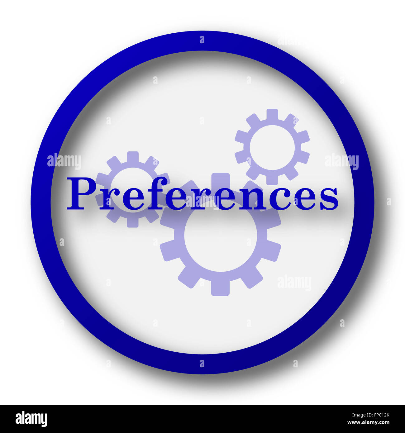 Preferences icon. Blue internet button on white background Stock Photo ...