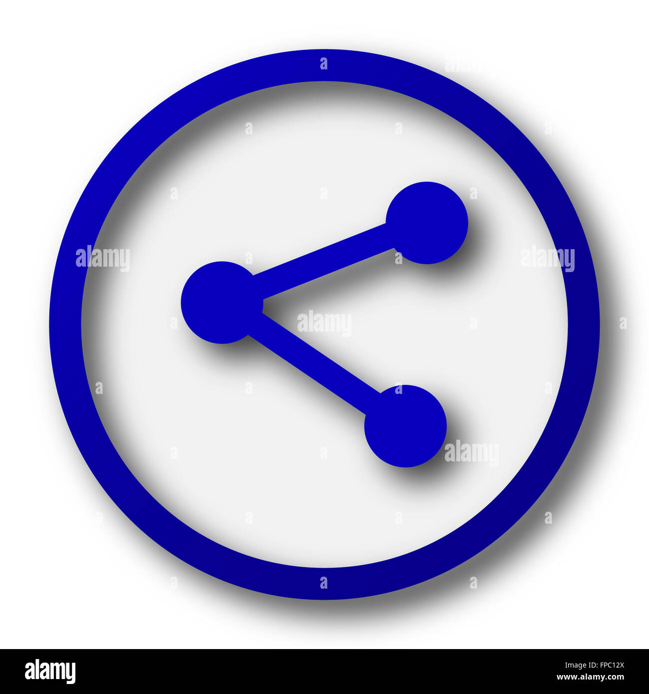 Social media - link icon. Blue internet button on white background ...