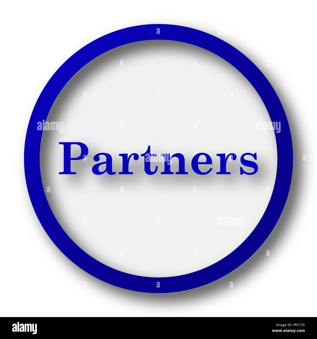 Partners icon. Blue internet button on white background Stock Photo - Alamy