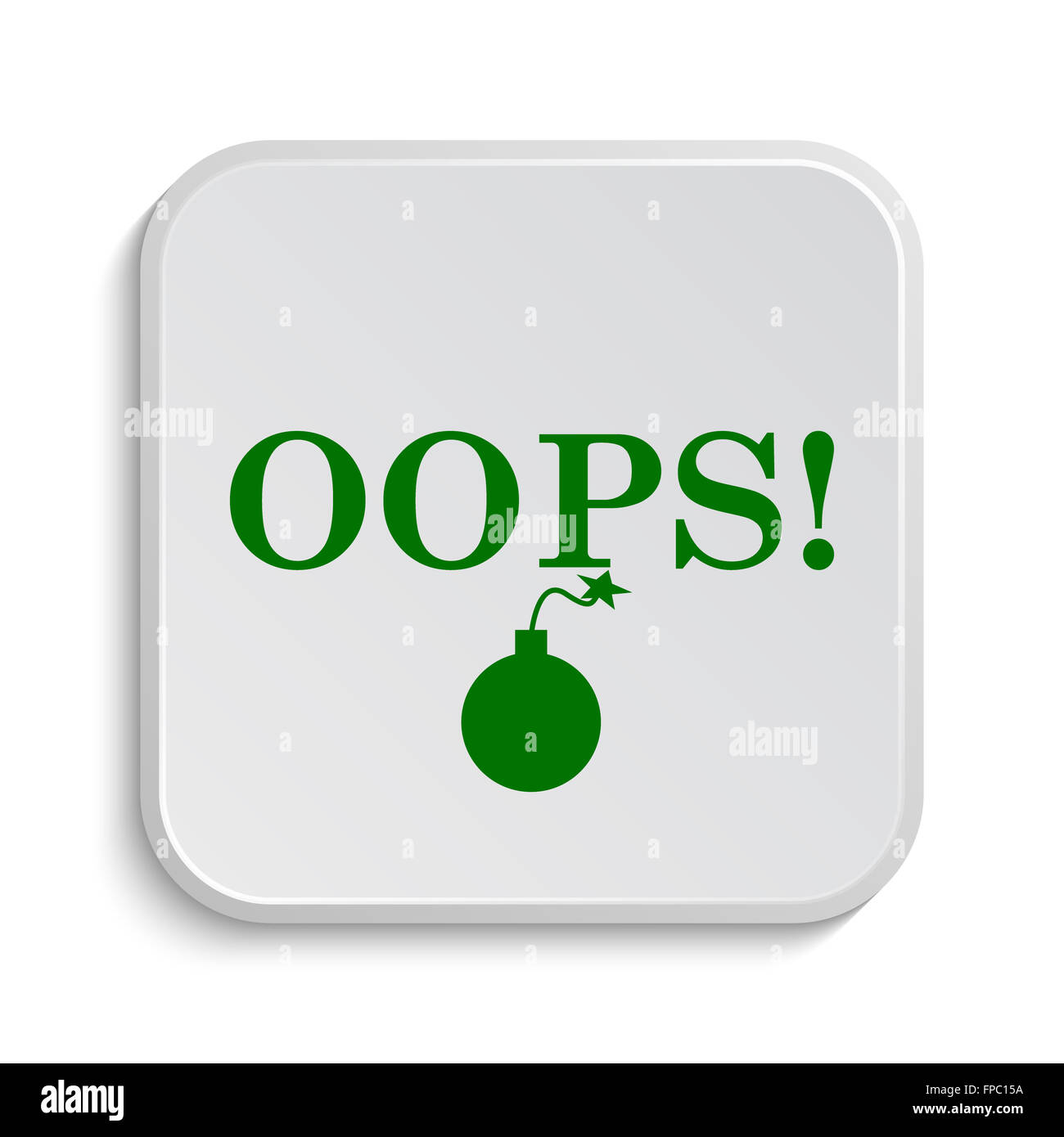 Oops icon. Internet button on white background Stock Photo - Alamy