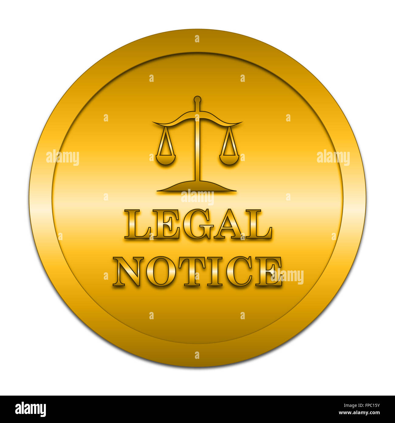 Legal notice icon. Internet button on white background Stock Photo - Alamy