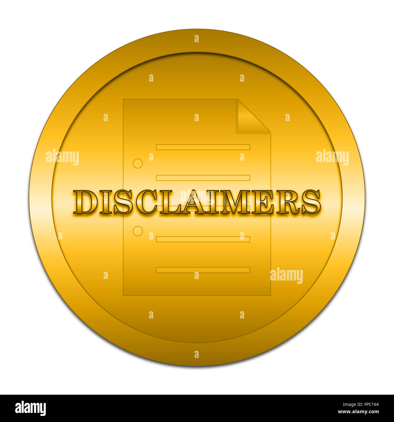 Disclaimers icon. Internet button on white background Stock Photo - Alamy