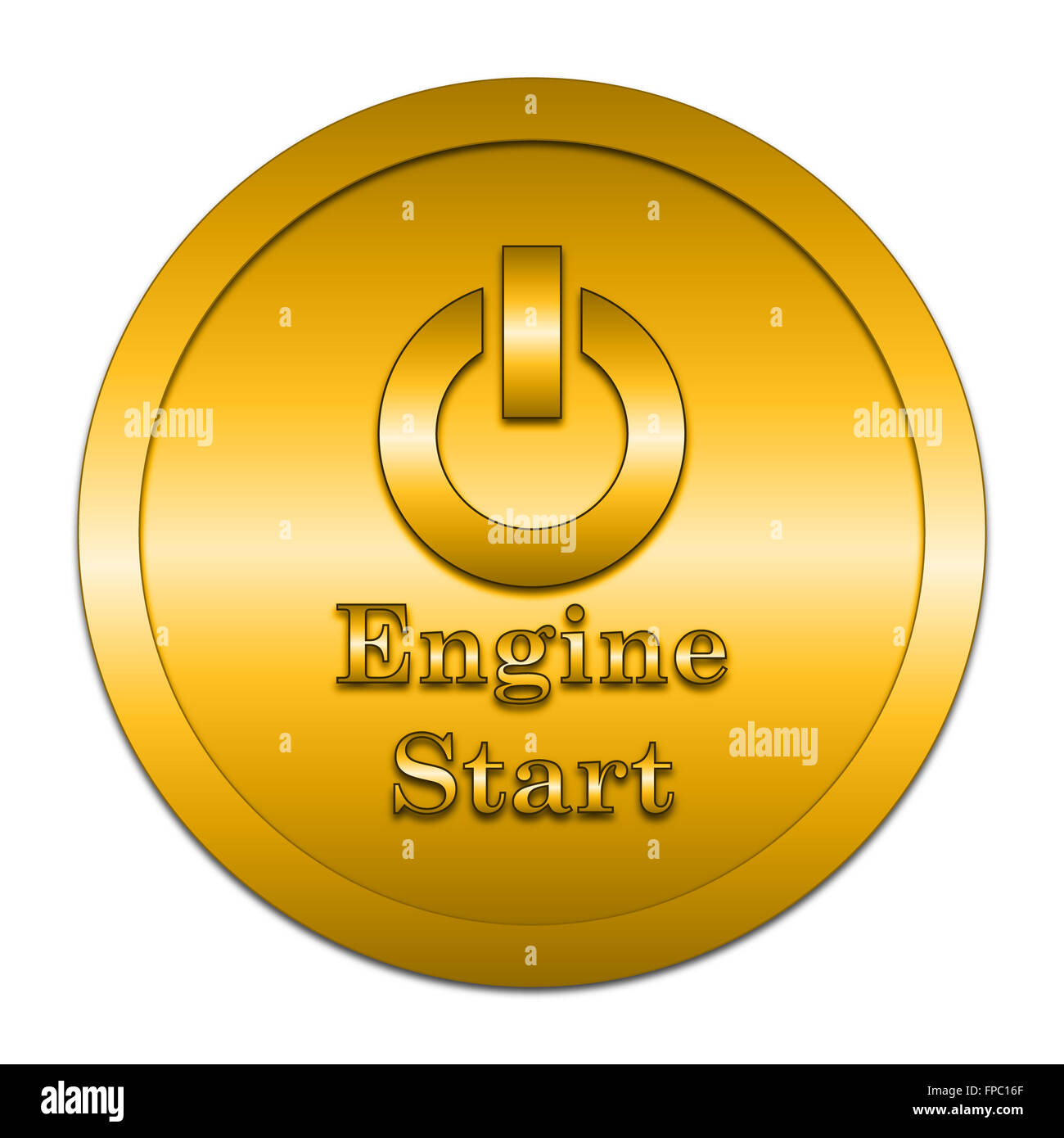 Engine start icon. Internet button on white background Stock Photo - Alamy