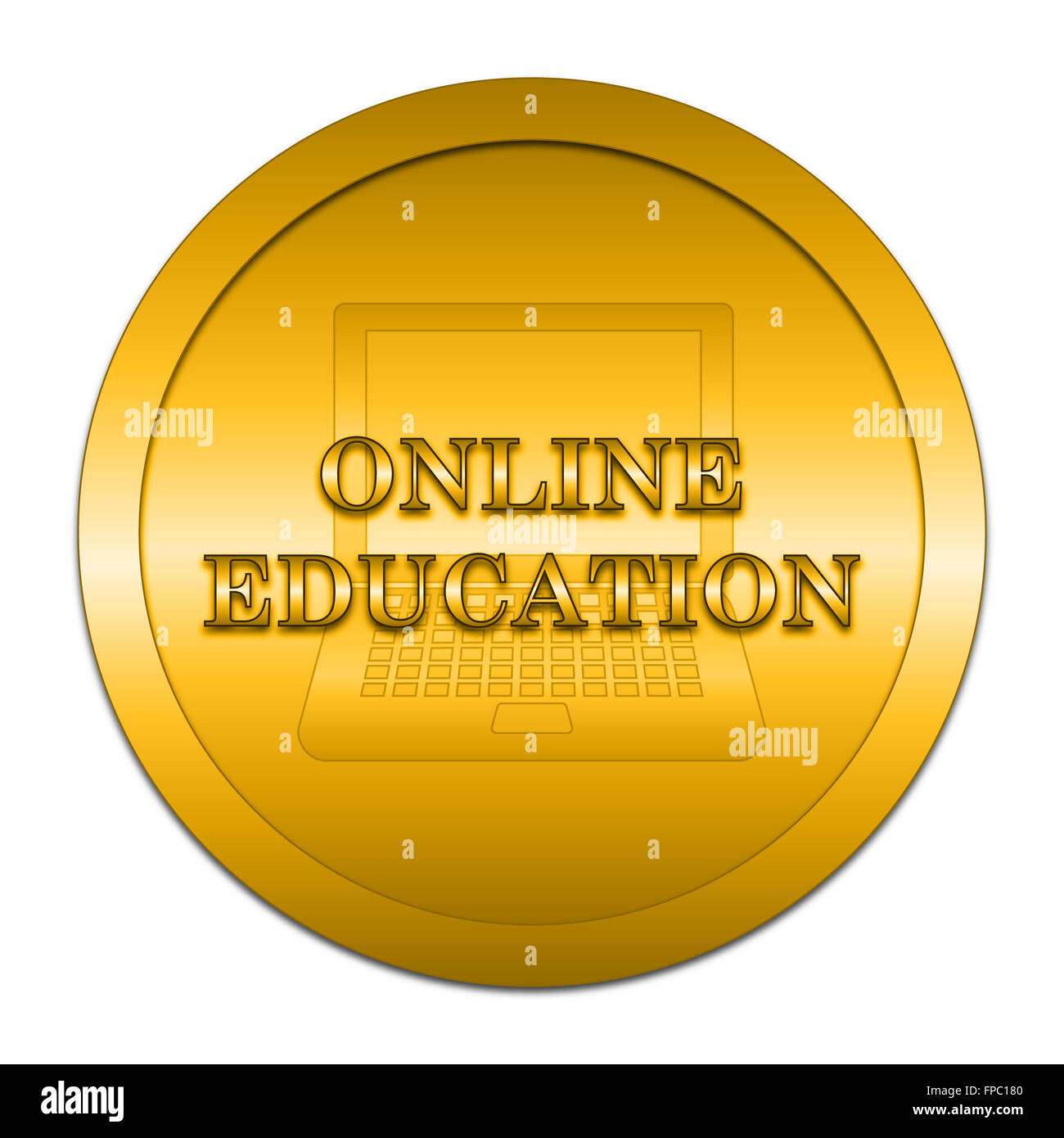 Online education icon. Internet button on white background Stock Photo ...