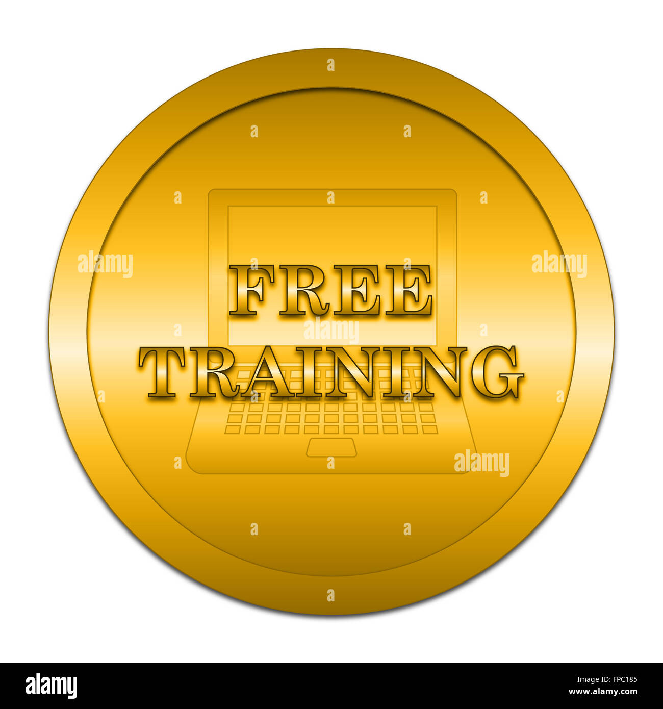 Free training icon. Internet button on white background Stock Photo - Alamy