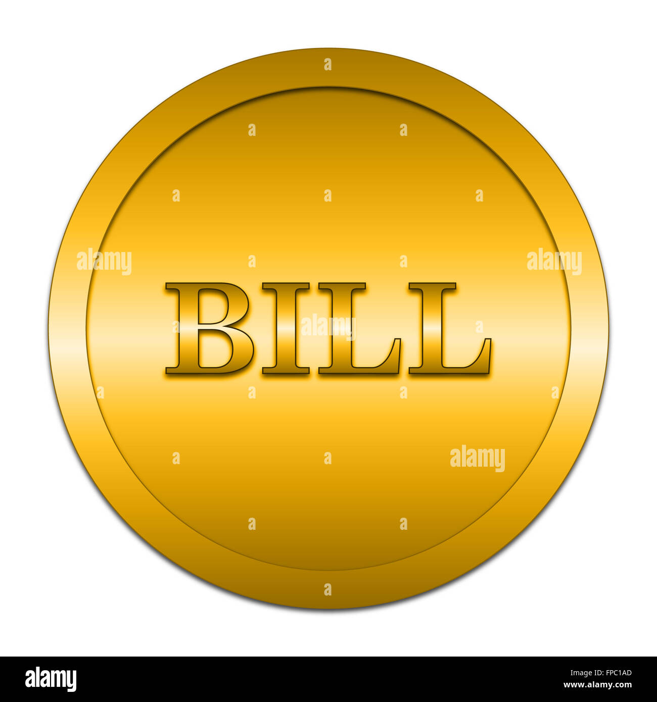 Bill icon. Internet button on white background Stock Photo - Alamy
