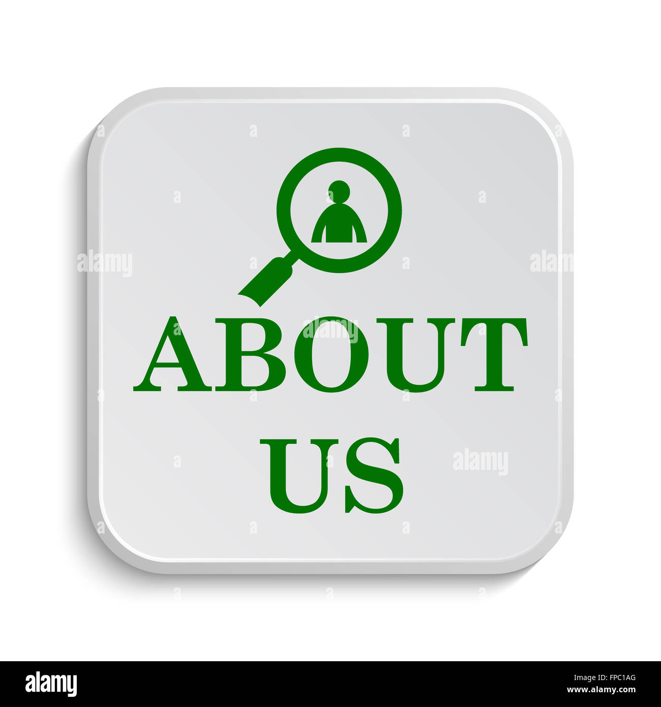 About us icon. Internet button on white background Stock Photo - Alamy