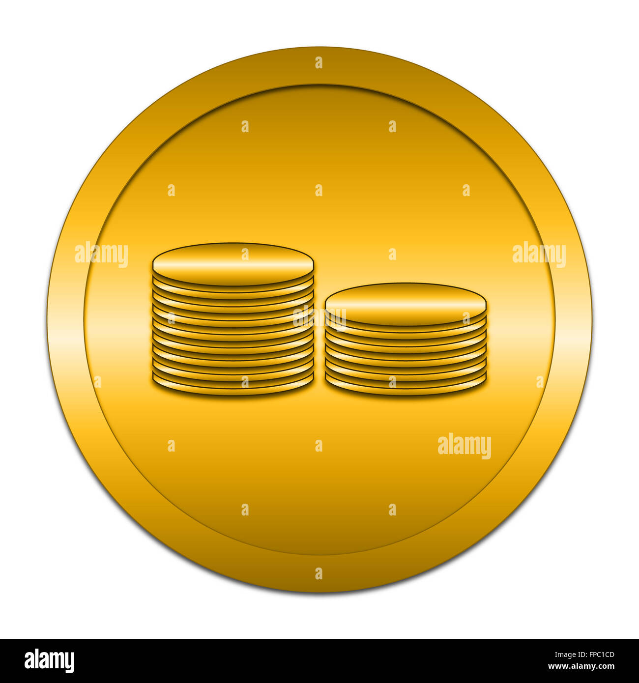 Coins.Money icon. Internet button on white background Stock Photo - Alamy