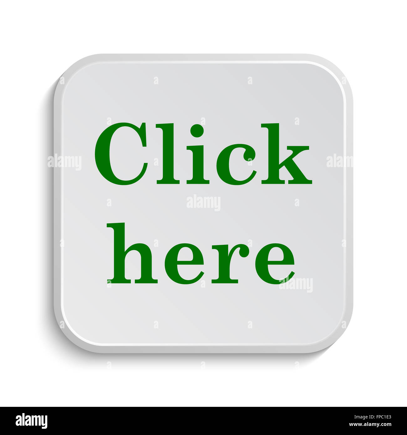 Click here icon. Internet button on white background Stock Photo - Alamy