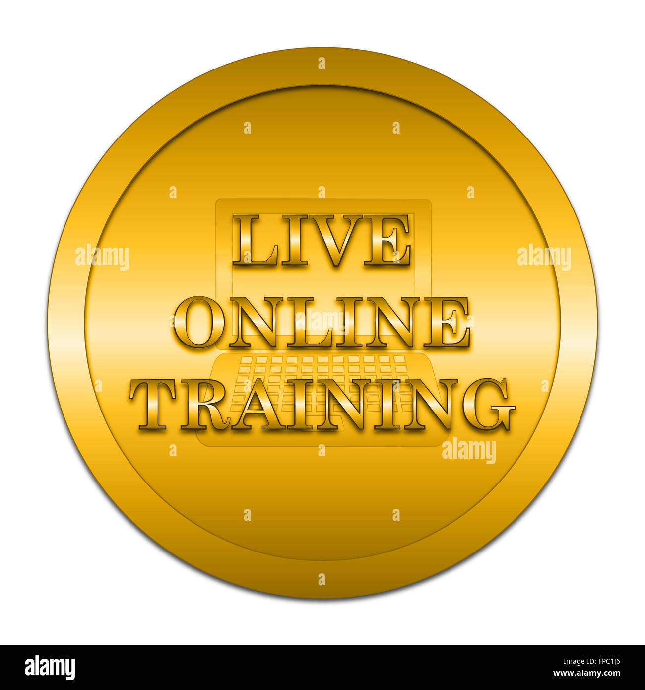 Live online training icon. Internet button on white background Stock ...