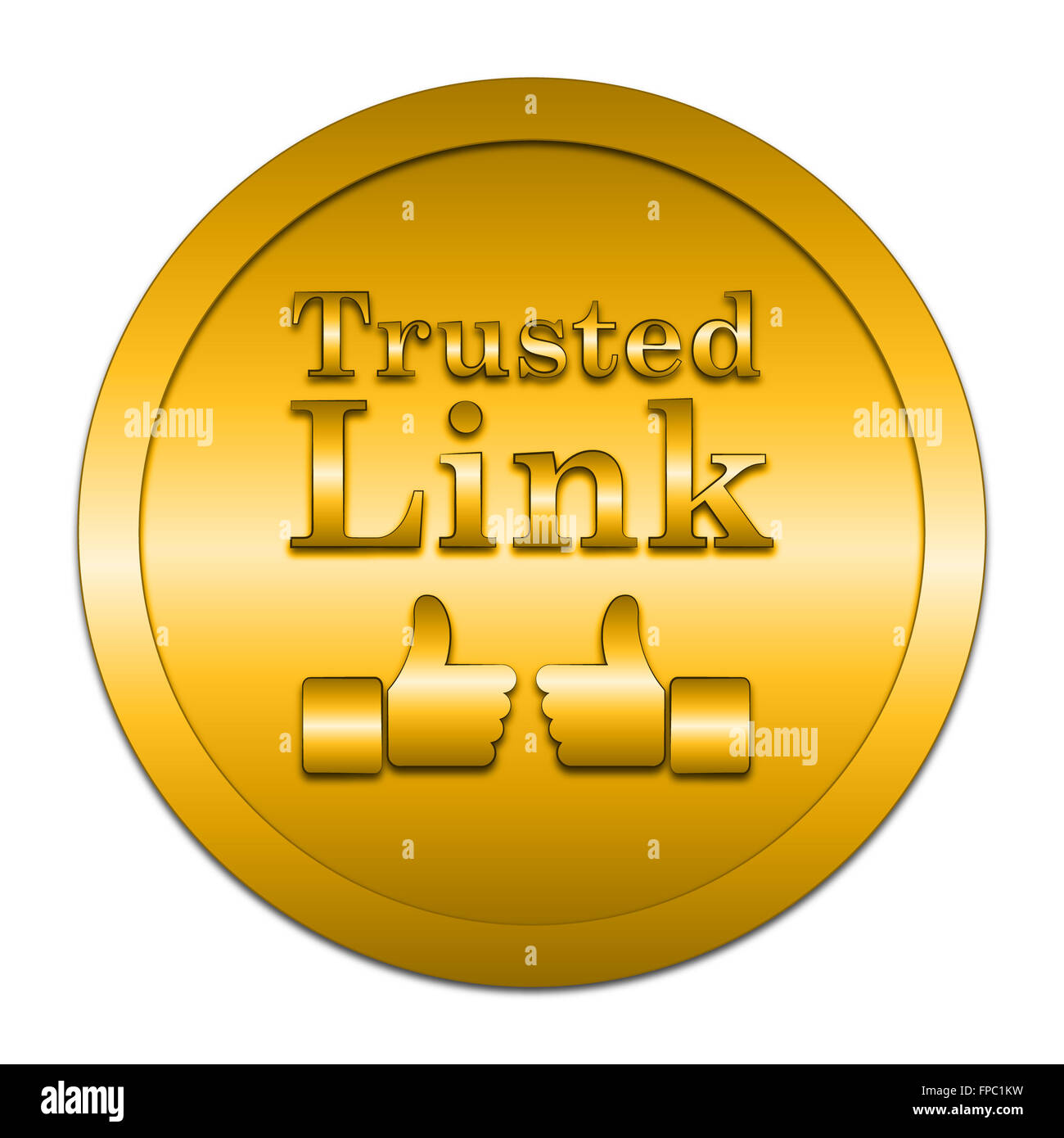 Trusted link icon. Internet button on white background Stock Photo - Alamy